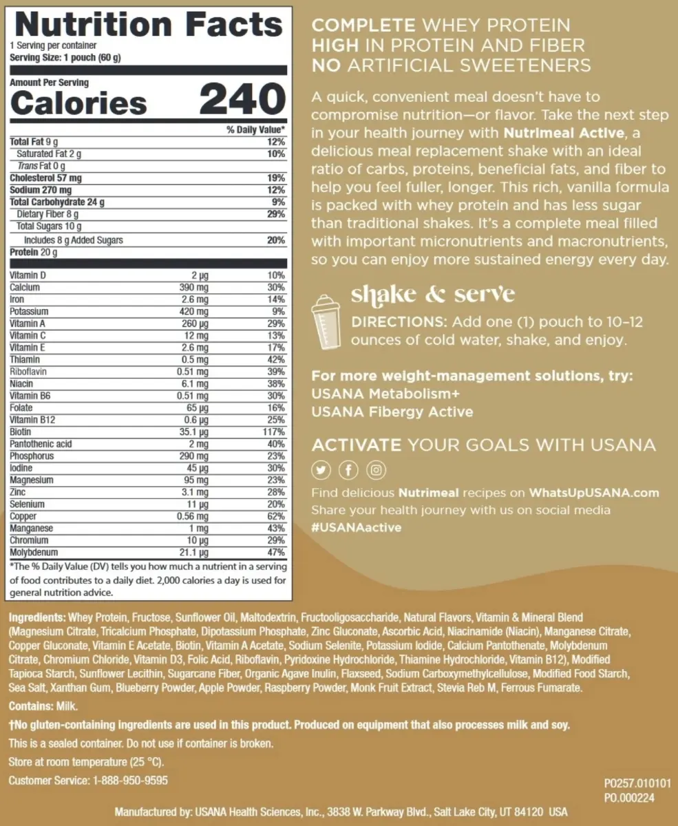 USANA Nutrimeal™ Free Active (14 Servings/Bag)