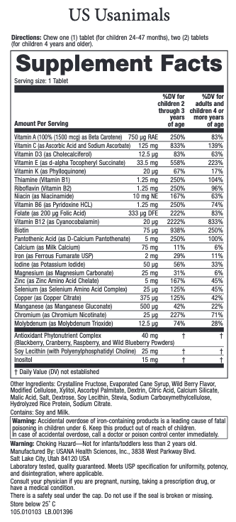 USANA Usanimals for Children Healthy Growth